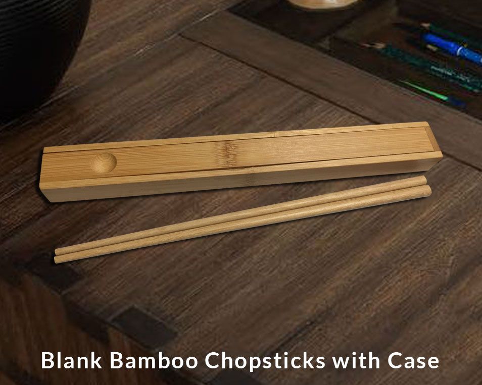Blank Bamboo Chopsticks with Bamboo Case – Personalized Fan Store