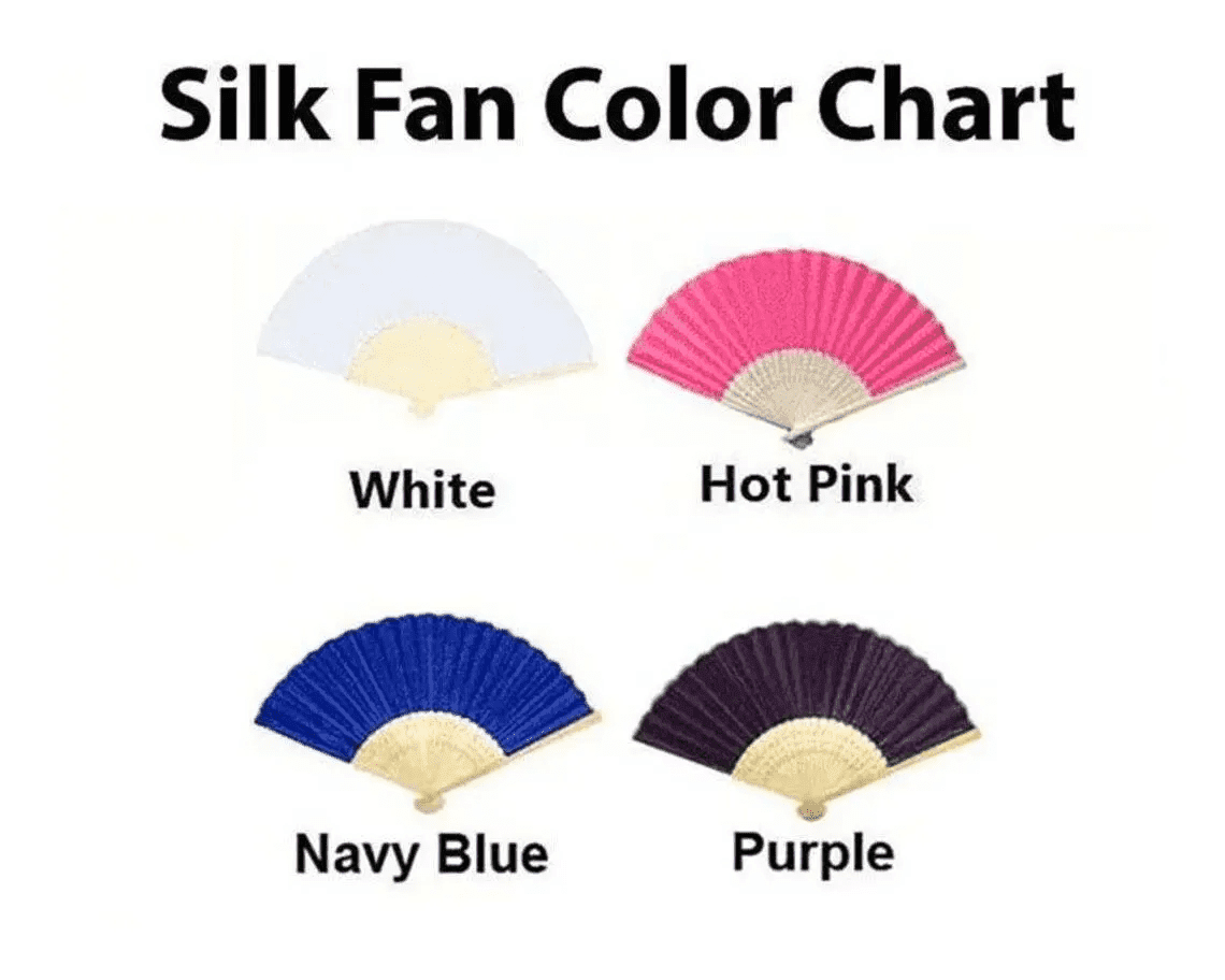 Colored Silk Hand Fans, Hand Fan Wedding Favors, Party Fans ...