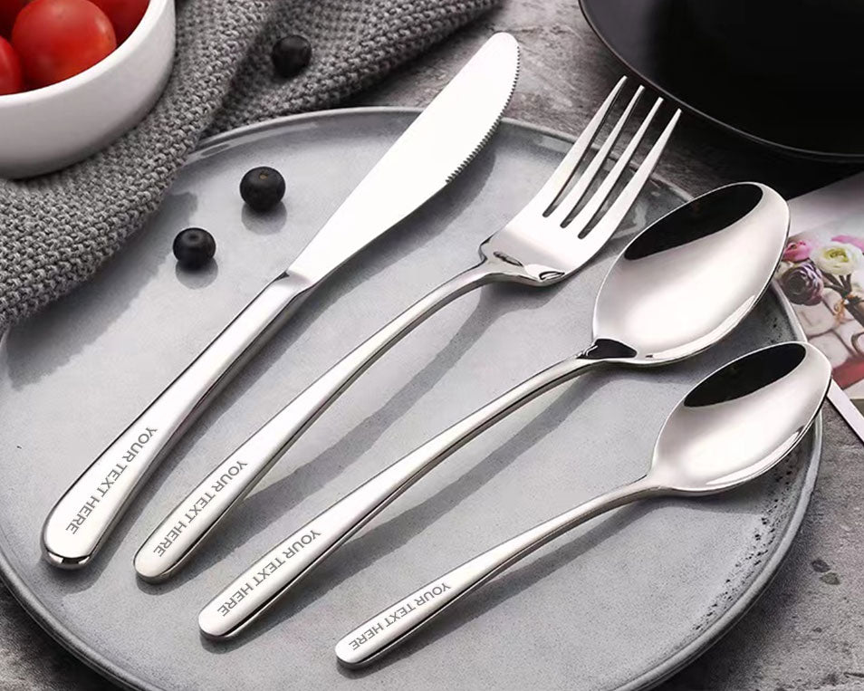 Custom Engraved 4-Piece Western Cutlery Set – Personalized Fan Store