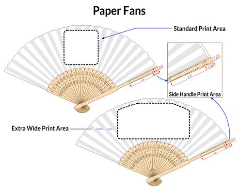 Custom Printed Paper Fans, Personalized Fan w Front Print ...