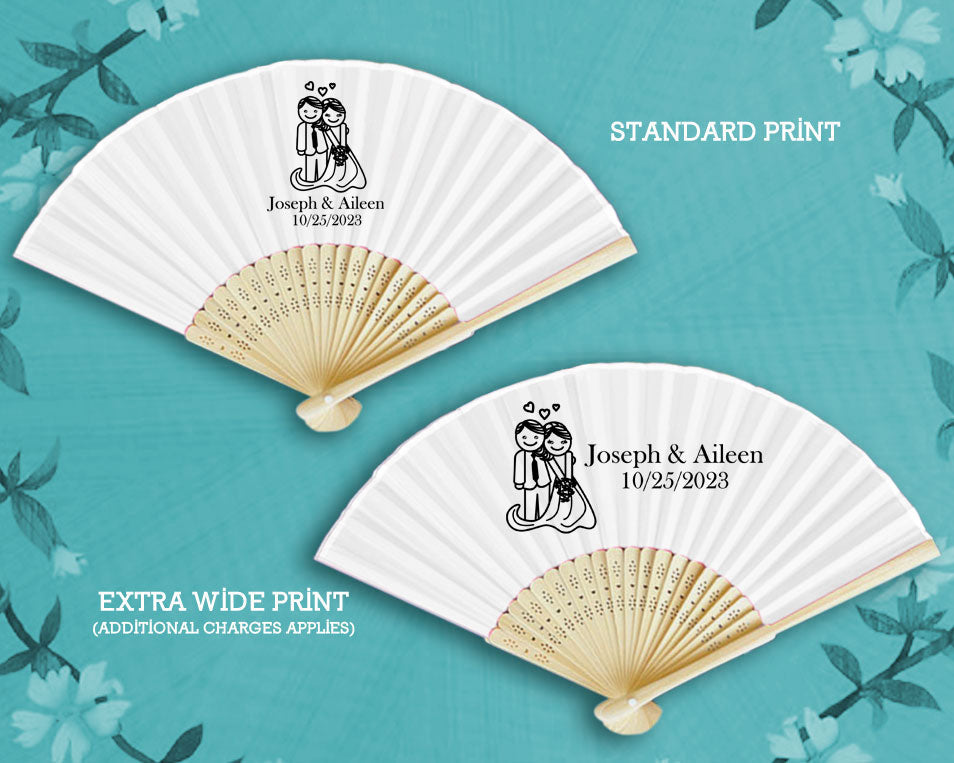 Custom Printed Paper Fans, Personalized Fan w Front Print ...