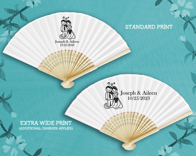 Custom Printed Paper Fans, Personalized Fan w Front Print ...