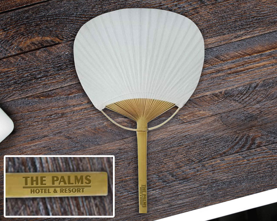 Personalized Paddle Fan with Handle Engraving – Personalized Fan Store